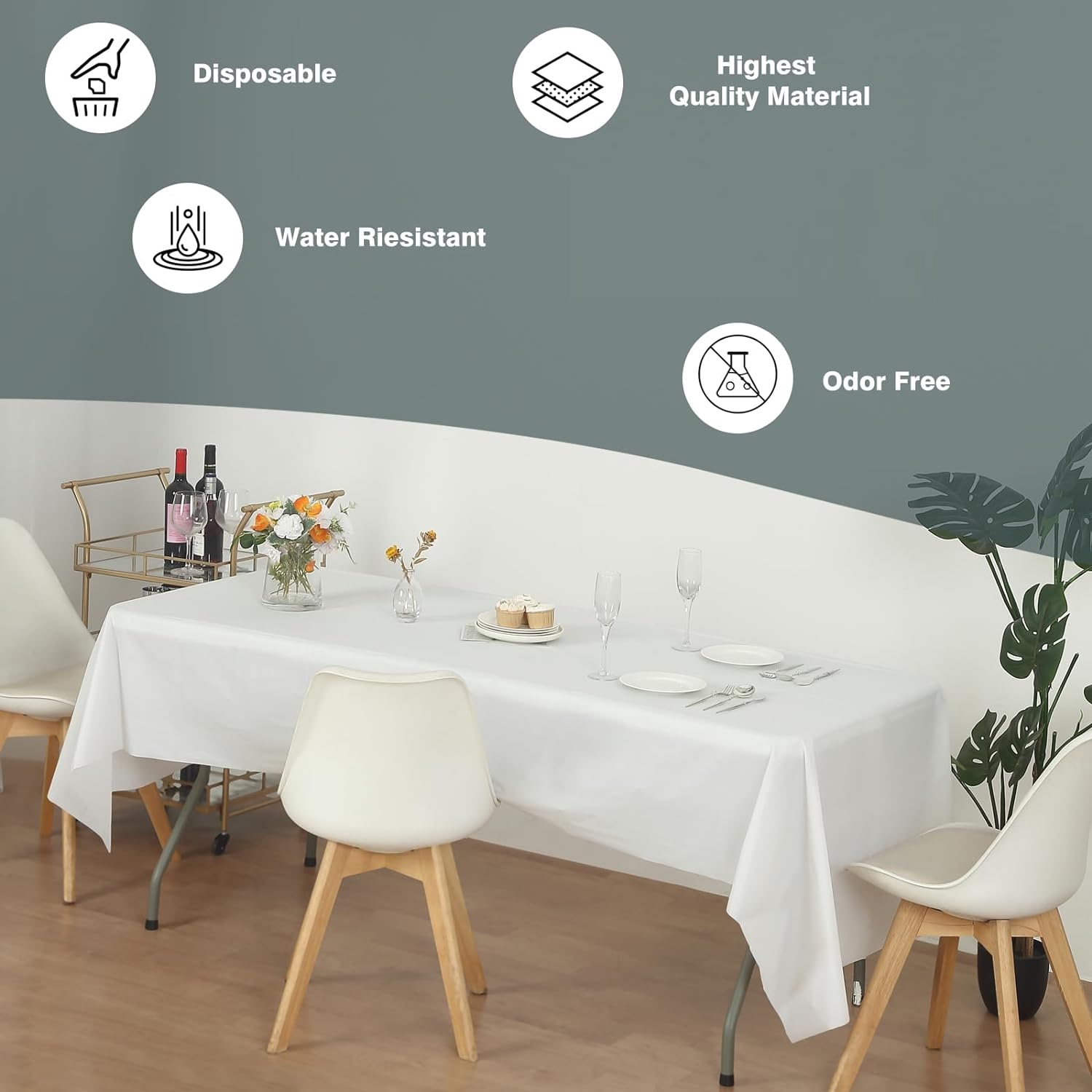 Disposable Plastic Tablecloth Plastic Table Cover Cloth for Birthday ...