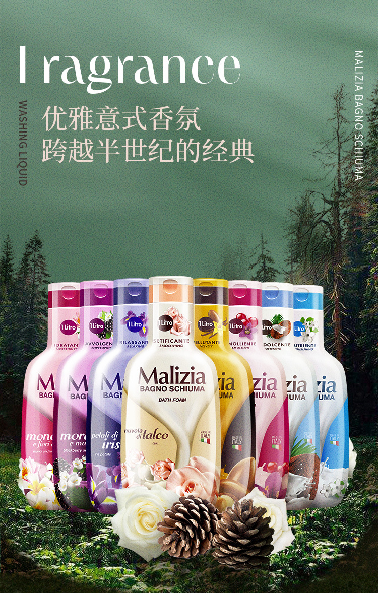 Italy Body Wash Malizia Plant Extract Fragrance Shower Maria Body Wash ...