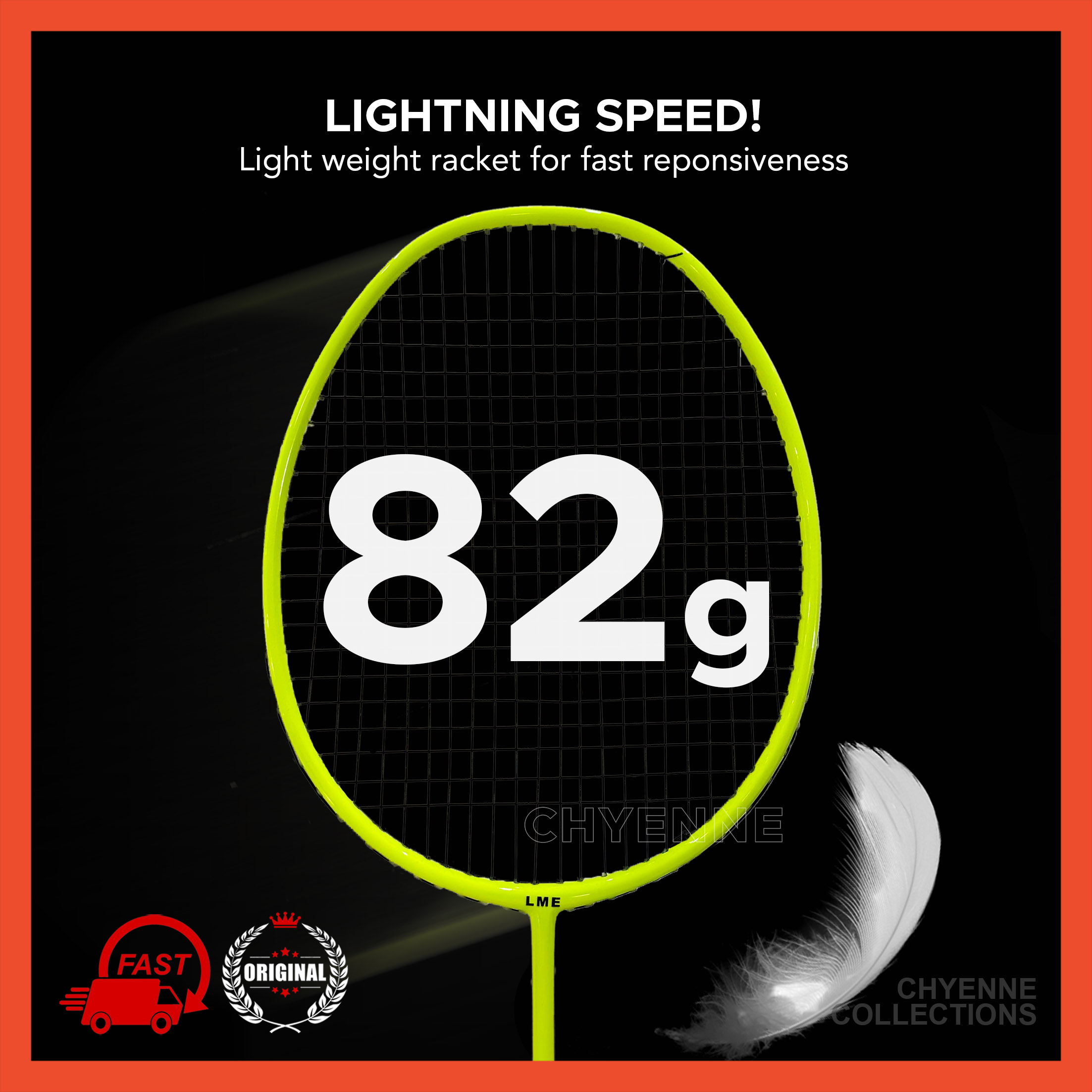 Carbon Graphite LME Badminton Racket Power Speed Performance Matte ...