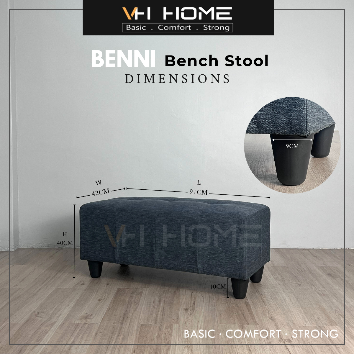 VH MINI BEN Bench Stool Bench Chair Short Stool Kerusi Velvet Bench ...