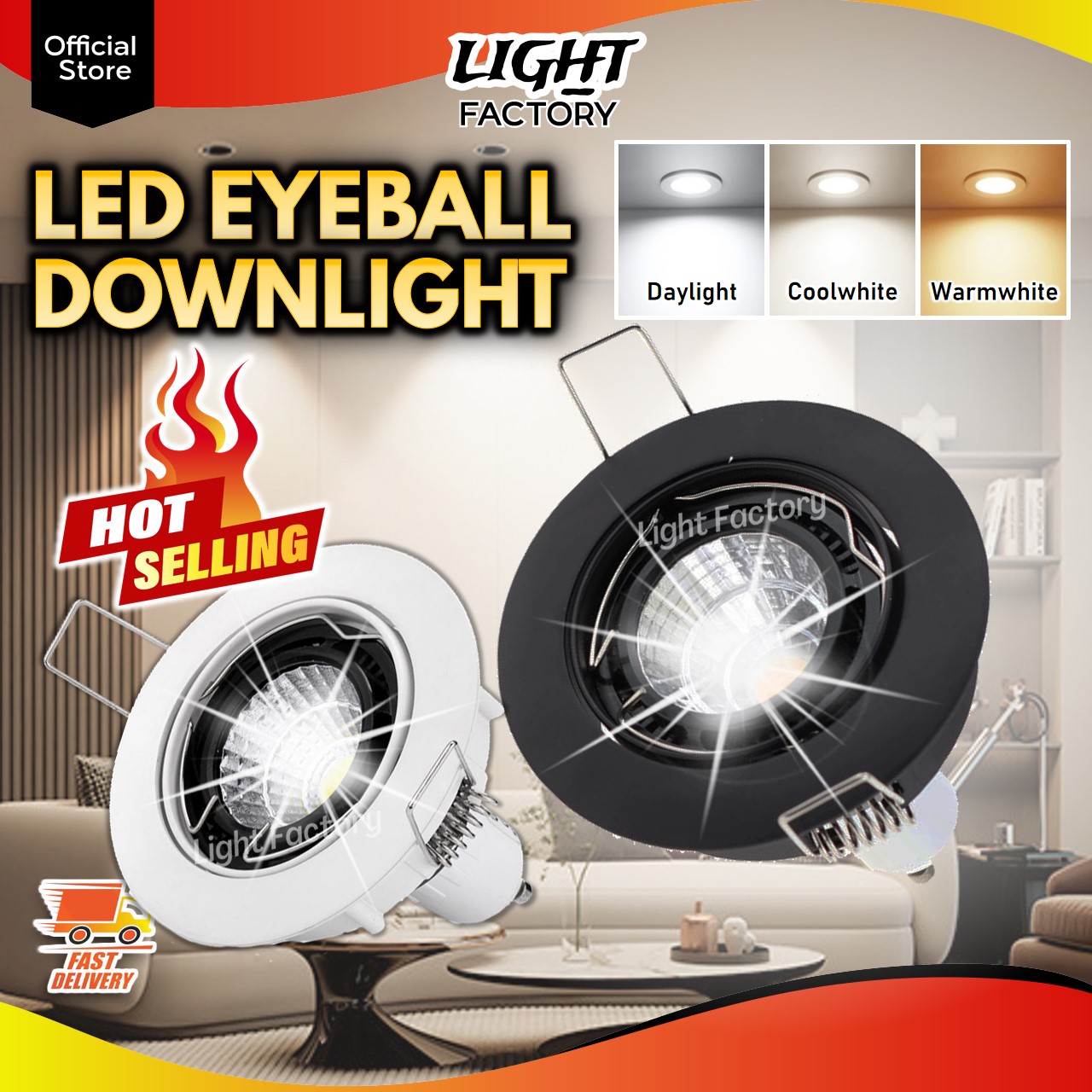 🔥SET🔥LED Eyeball Casing/Fitting MR16 GU10 Spotlight Downlight DL/CW/WW ...
