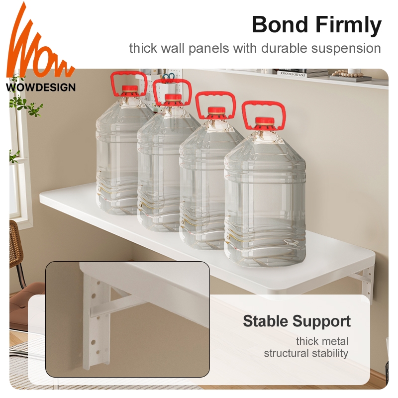 Wall Mounted Foldable Table with Bracket Meja Lipat Floating Shelf Meja ...