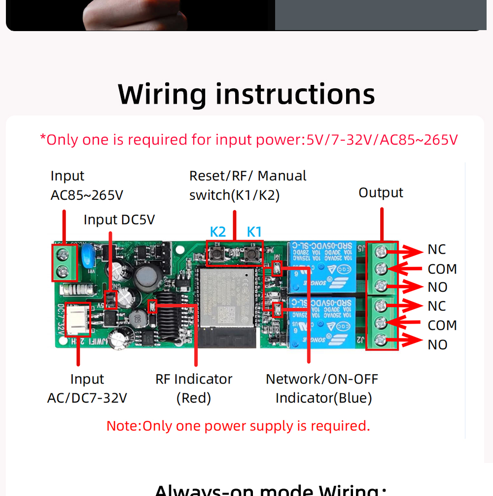Mijia Xaiomi WiFi RF433 Autogate 2 channel Smart Controller works with ...