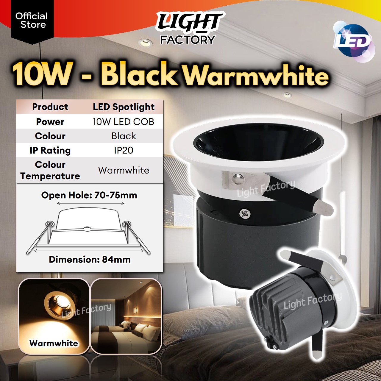 🔥SUPER BRIGHT🔥10W LED Eyeball Recessed Spotlight LED Eyeball COB ...