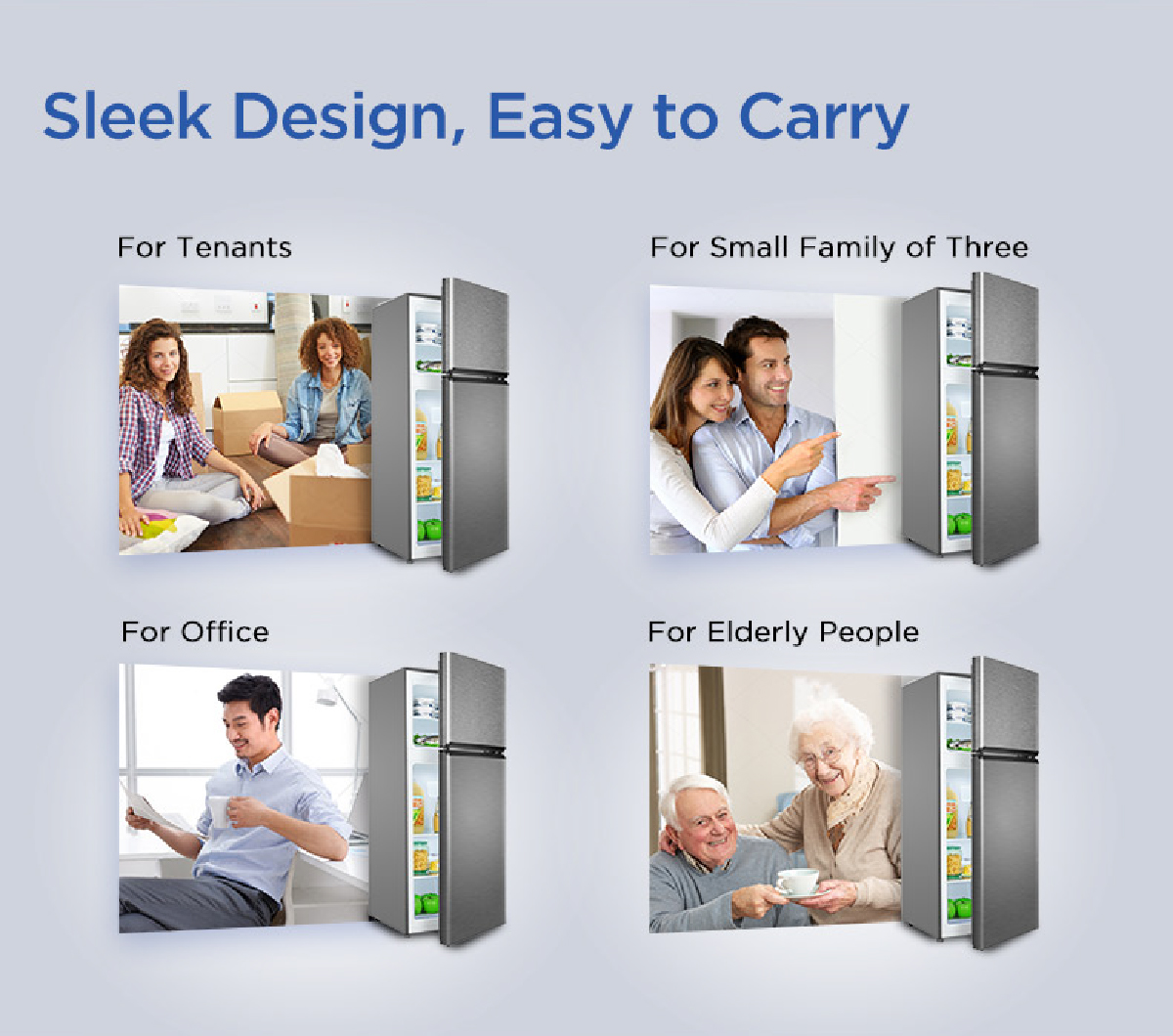 TCL 165L Two-Door Top Mounted Mini Refrigerator for Small Family Size ...