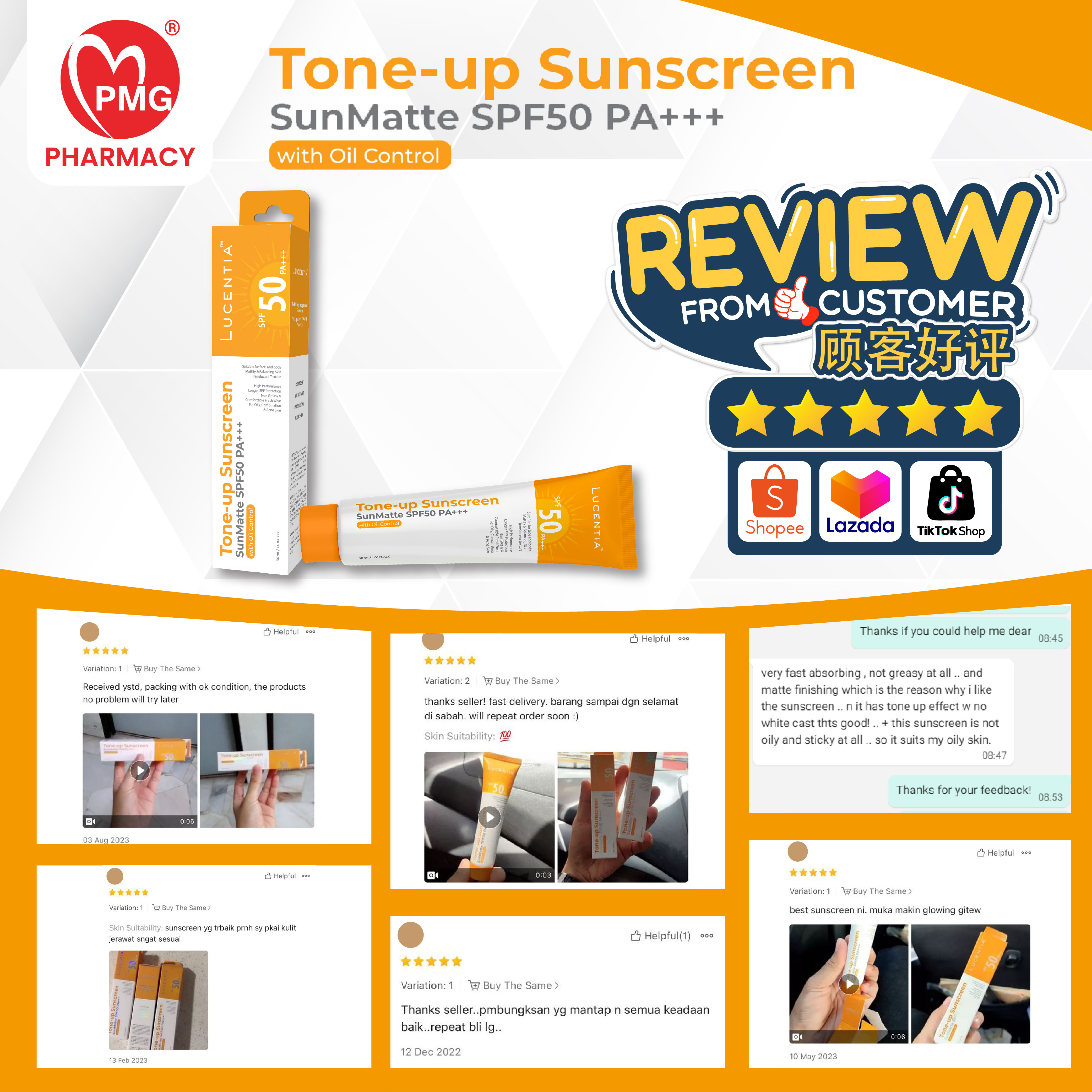 [LUCENTIA] Tone-Up Sunscreen 30ml - SUNMATTE SPF50 PA++ | Shopee Malaysia