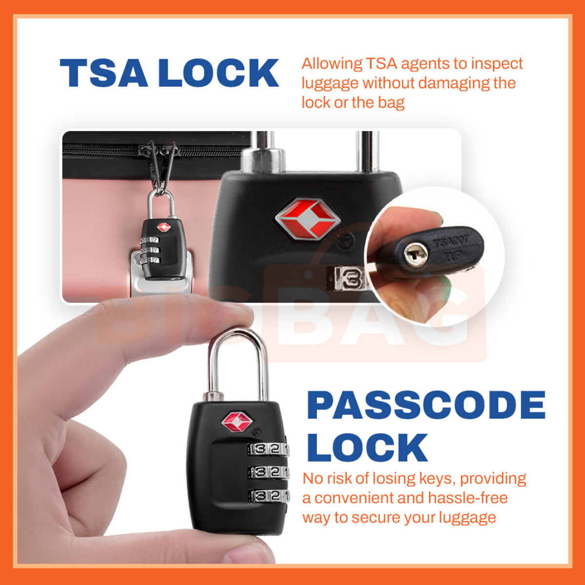 Luggage Lock TSA Lock Luggage Padlock Number Padlock Password Lock ...