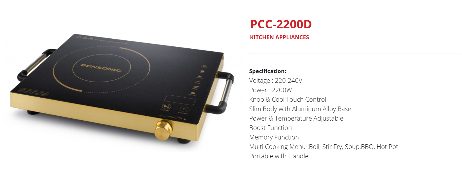 Pensonic Single Ceramic Hob Multi Cooking Menu All Pot Can Use 电炉 ...