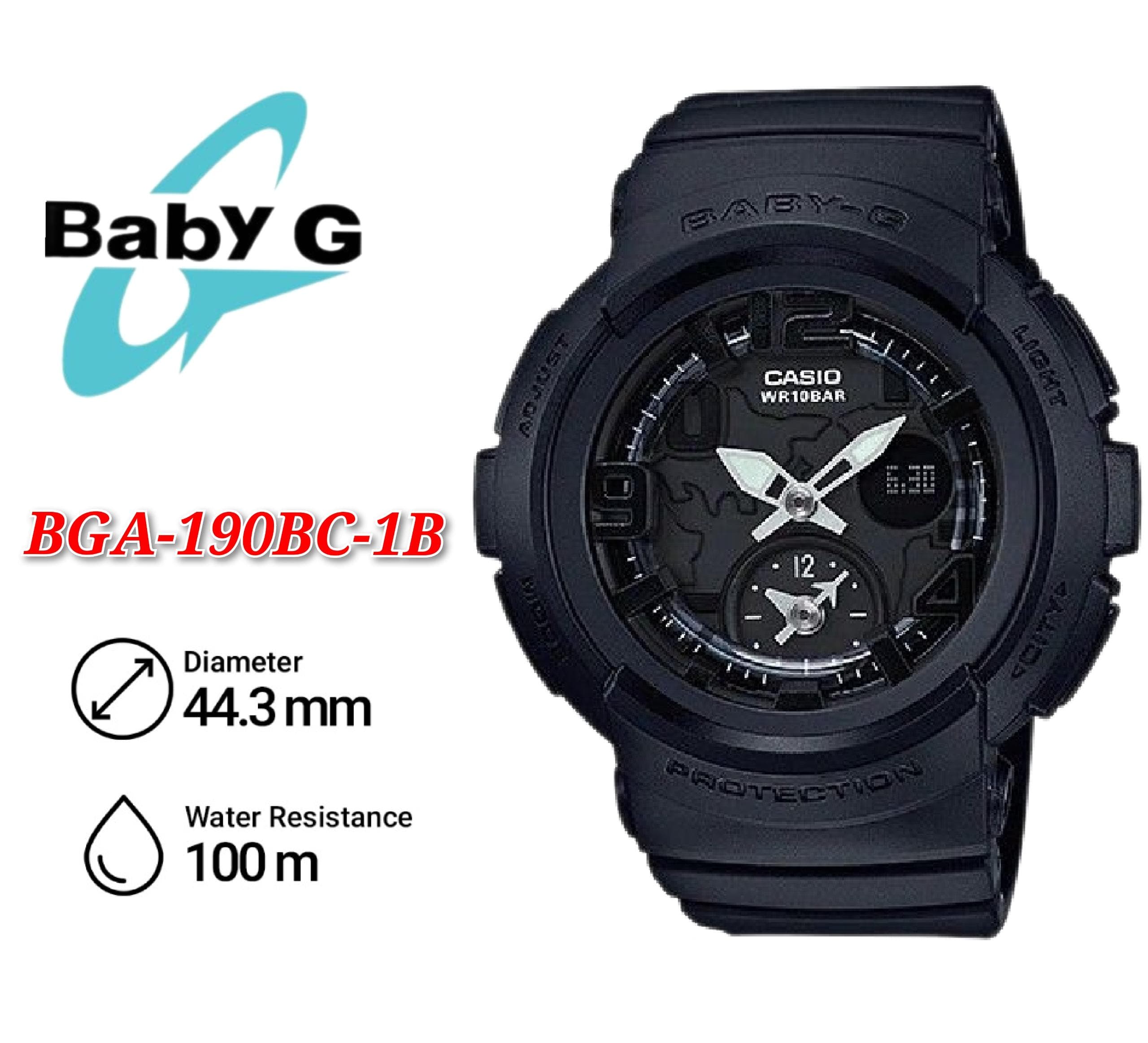 Casio Baby-G BGA-190BC Analog Digital Resin Band Women Sport Watch ...