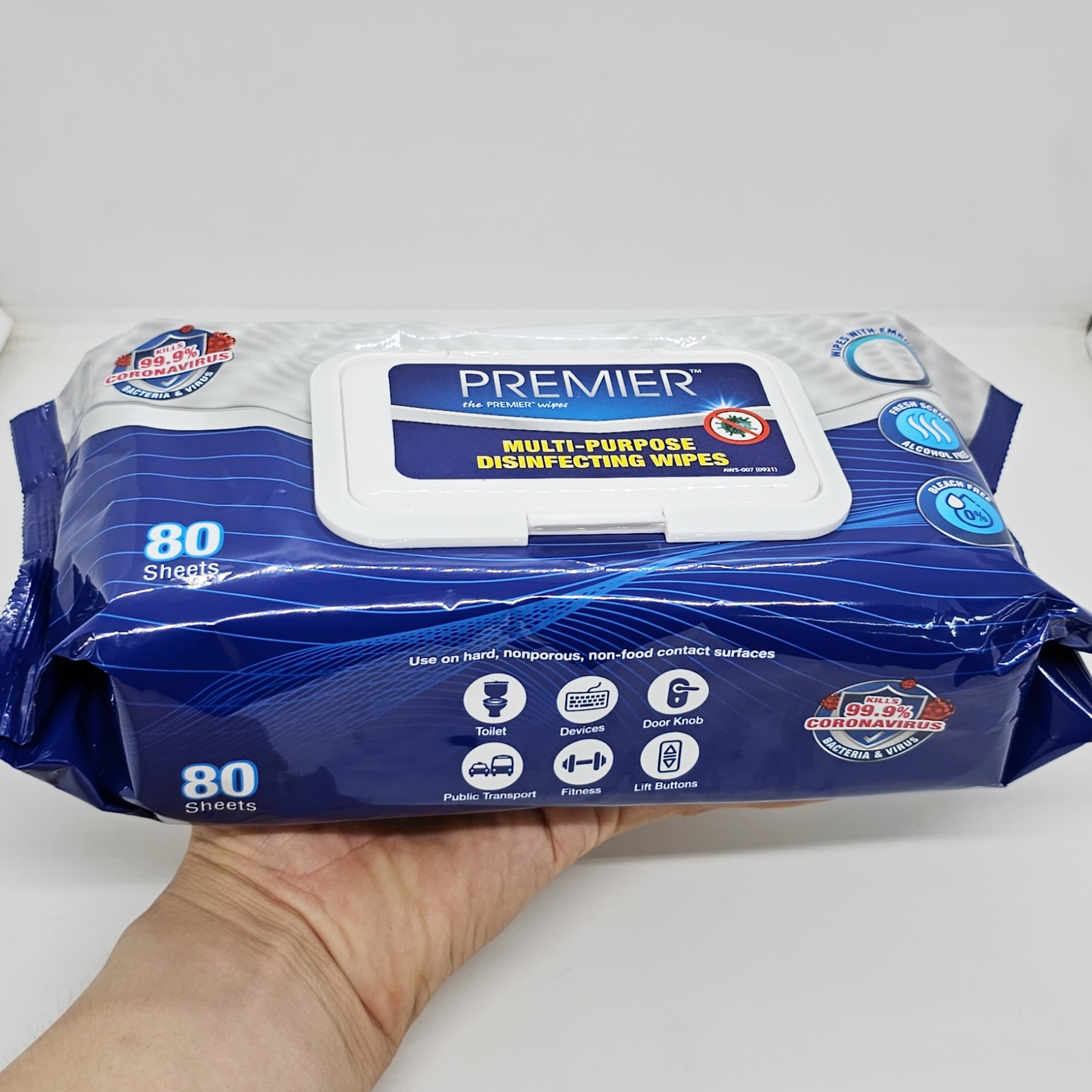 PREMIER Multipurpose Disinfecting Wipes (80s) Wet Tissue Kills 99% ...