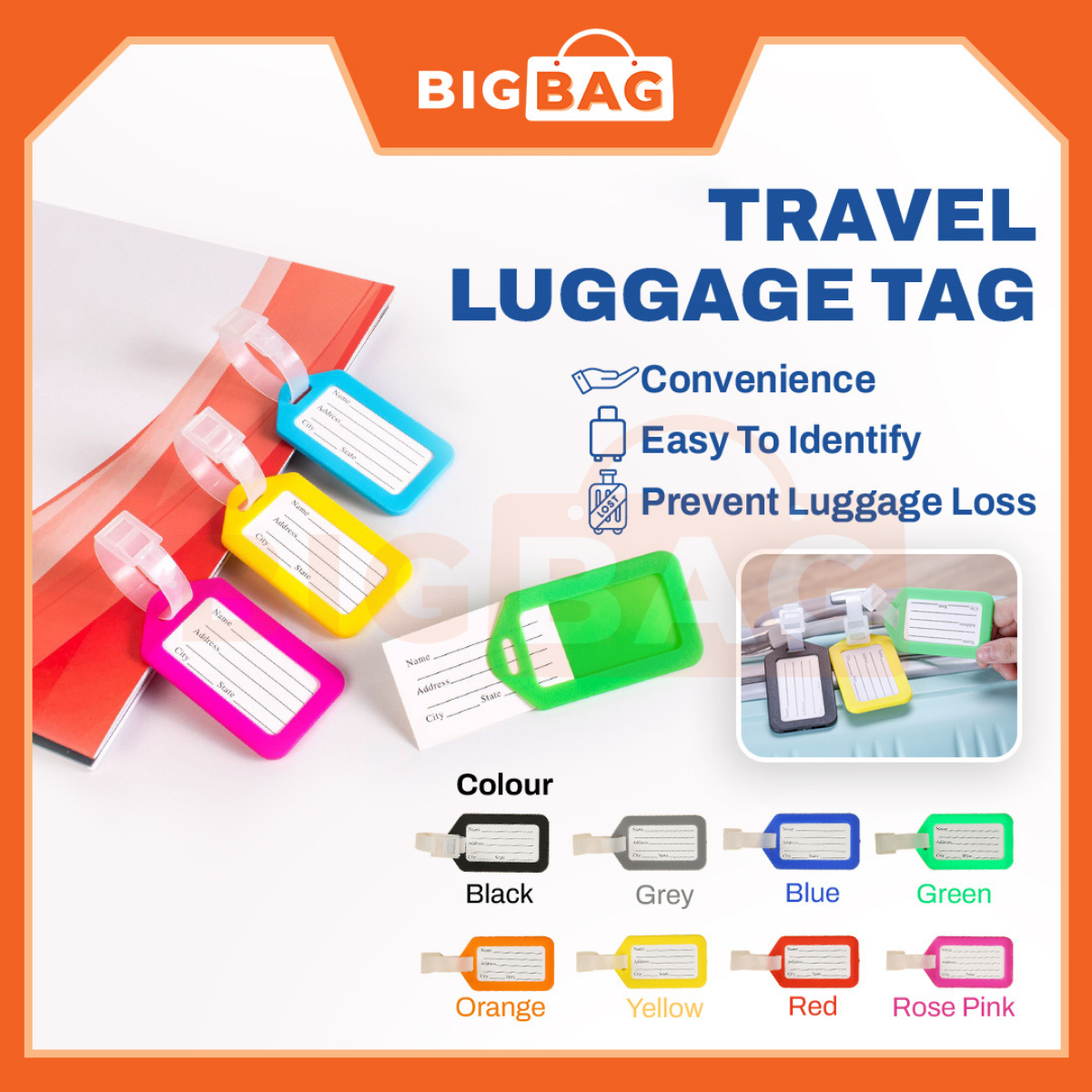 Luggage Tag Travel Bag Tag Luggage Accessories Tag Bag Tagging Name Tag ...