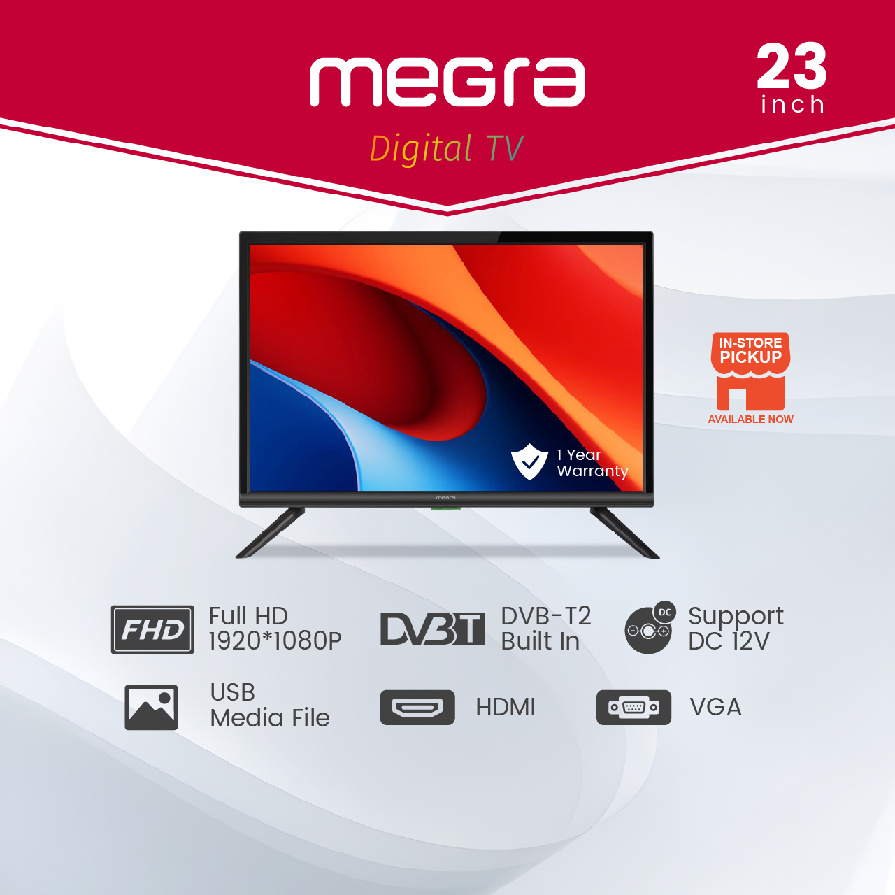 Megra TV 23 Inch Full HD 1080P LED TV With Built In MYTV Digital ...