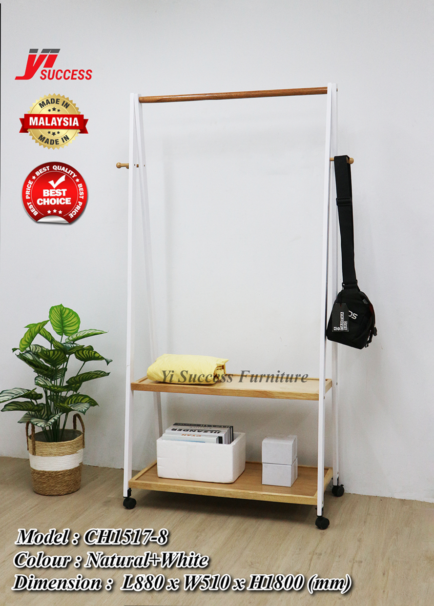 Yi Success Stylish Design Wooden Cloth Hanger / Rack Baju Kayu ...