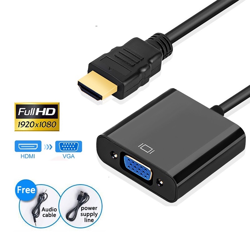 HDMI to VGA Convertor cable adaptor for 1080p HDTV PC tvbox projector ...