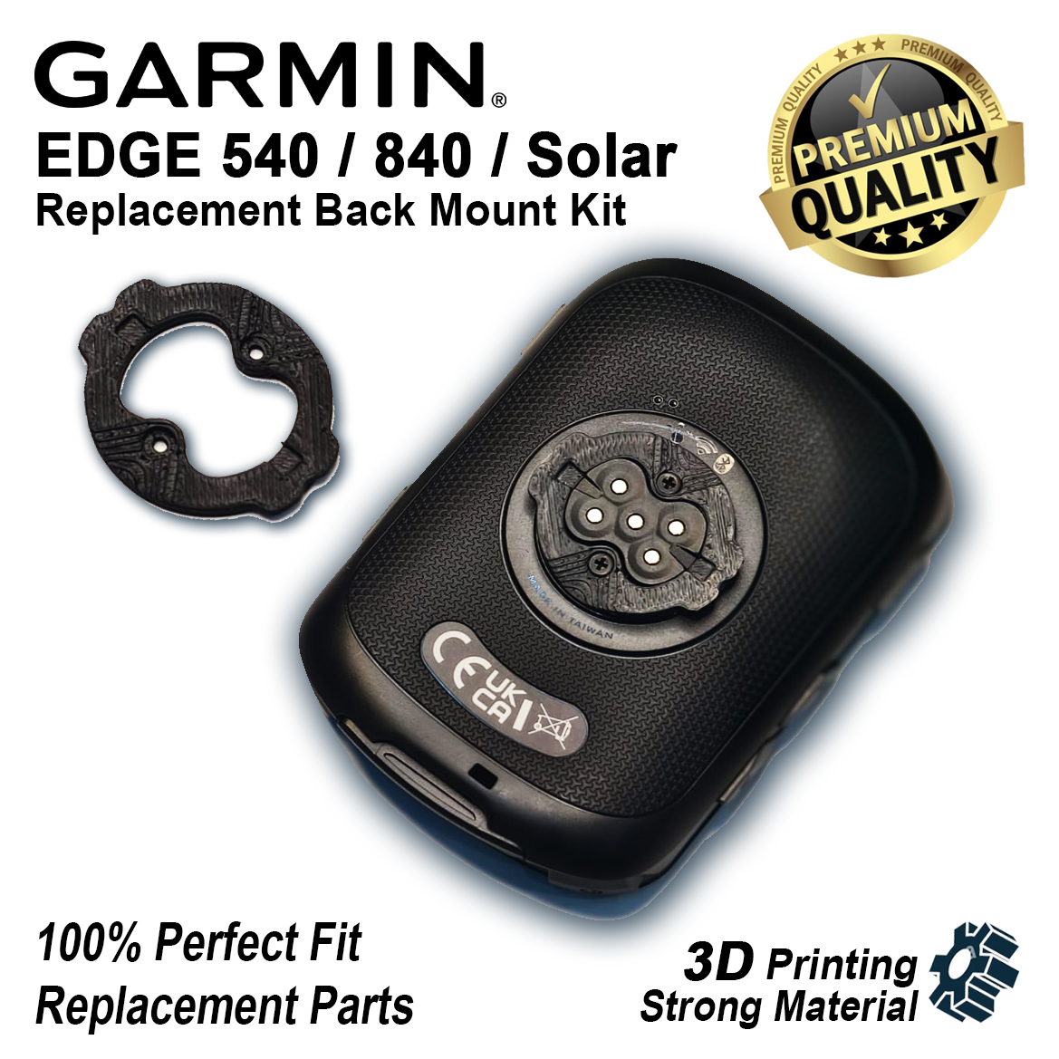 GARMIN Edge 540 / 840 Solar Replacement Bottom Back Mount Tab Quarter ...