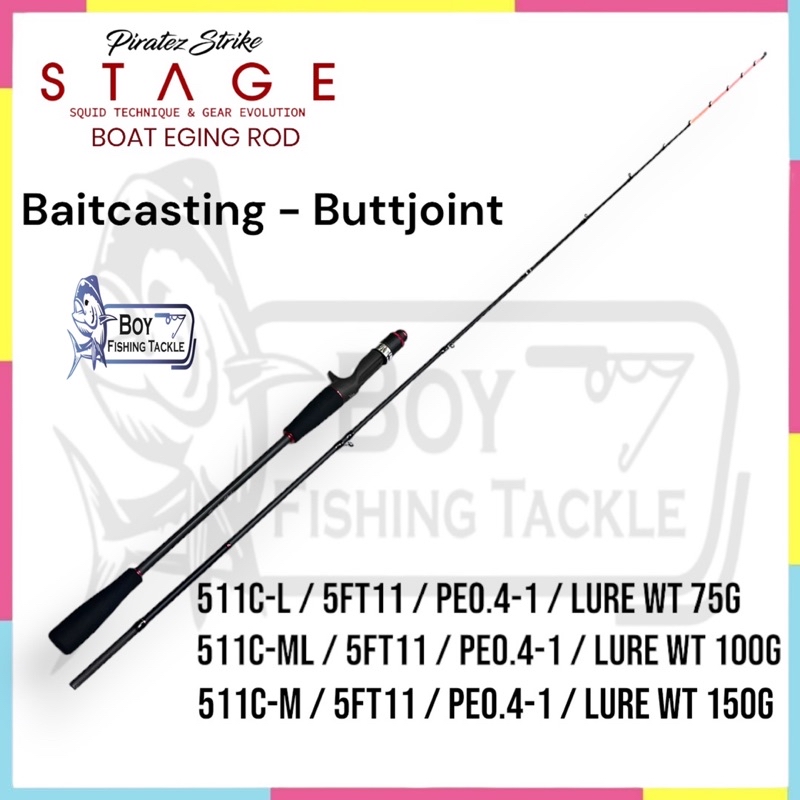 2024 PIRATEZ STRIKE STAGE BOAT EGING ROD SPINNING BAITCASTING ROD ...