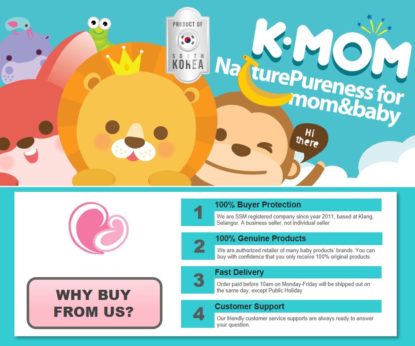 K-Mom Korea First Wet Wipes Value 100pcs (Thick Double Embo Fabric ...