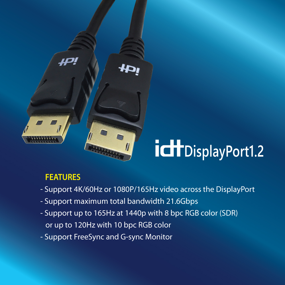IDT DP 2.0 /1.4 /1.2 Cable Displayport to Displayport Cable Display ...