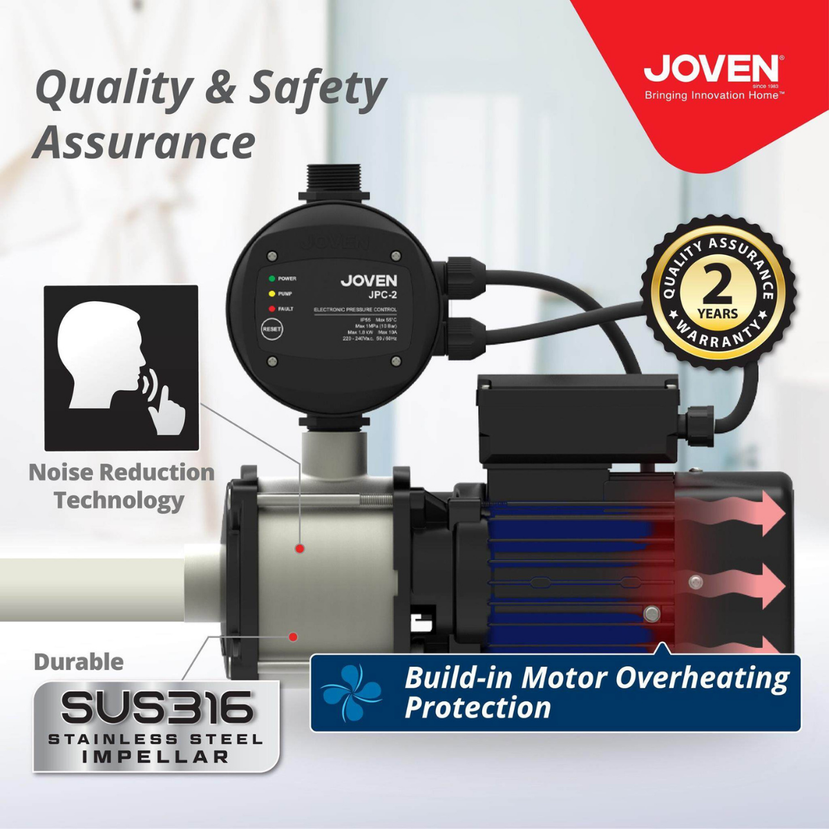 [FREE SHIPPING] JOVEN Automatic Domestic Water Pump JHP2-30(0.5HP) JHP3-40(0.75HP) JHP4-40(1.0HP ...