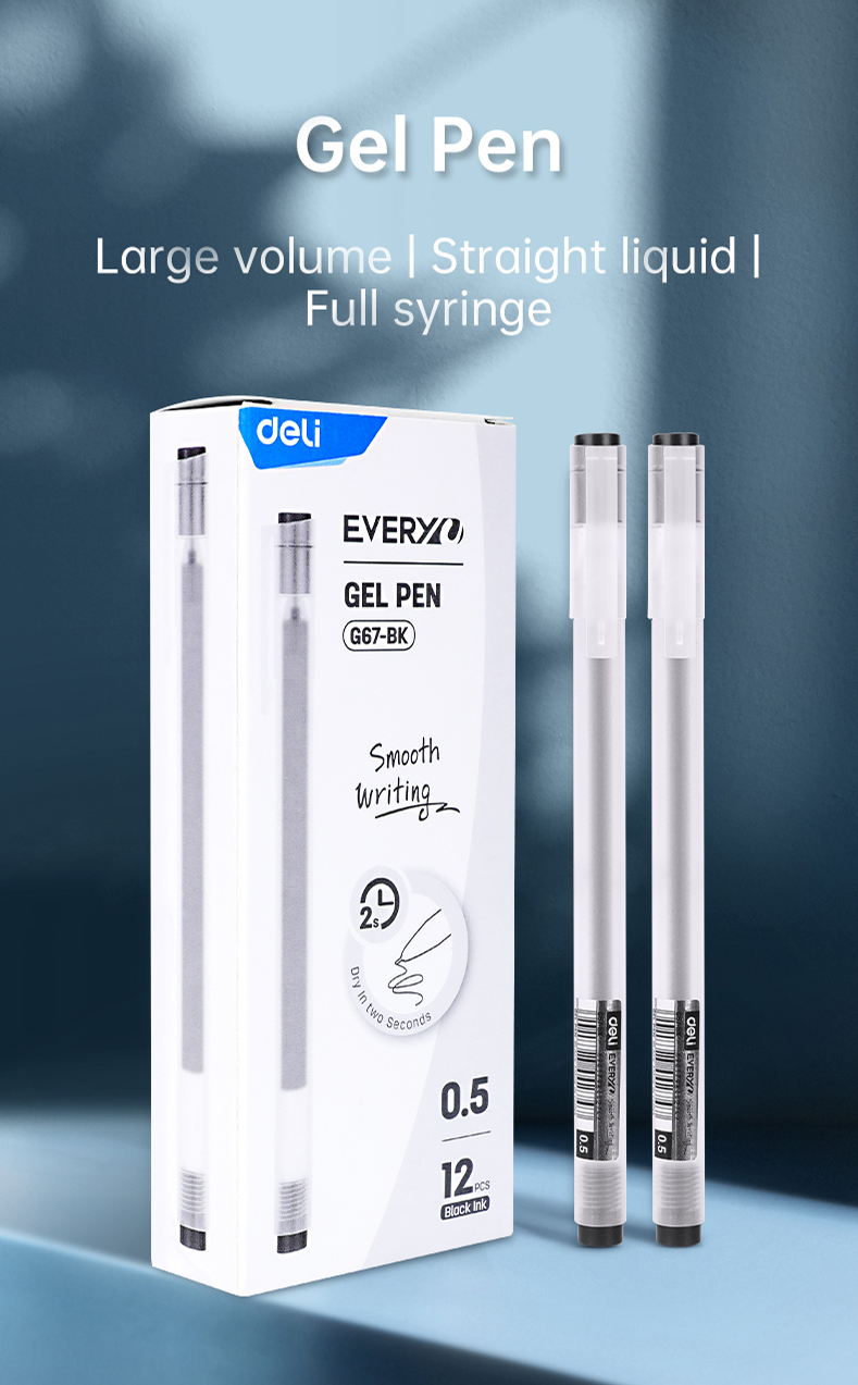 Deli Gel Pen 800 Meter Writing Capacity (0.5mm) Ball Point Pen Office ...
