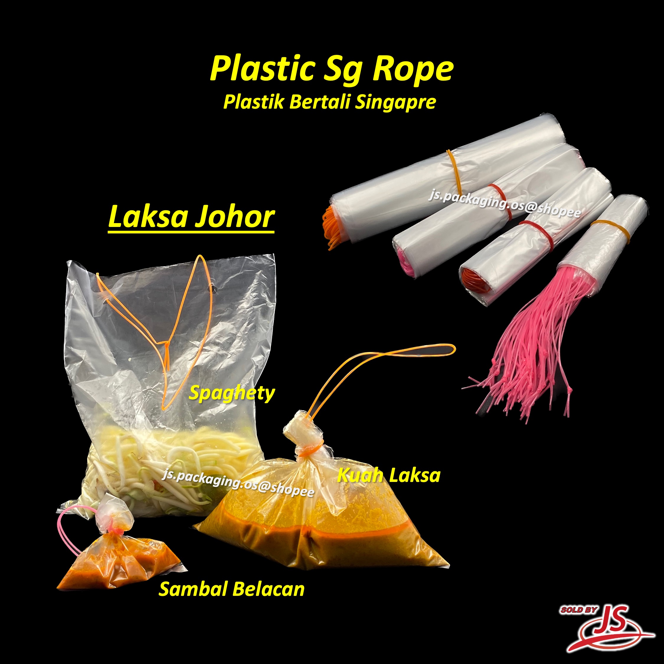 Plastic SG Rope String Bag Packing Soup / Plastik Tali Singapore ...