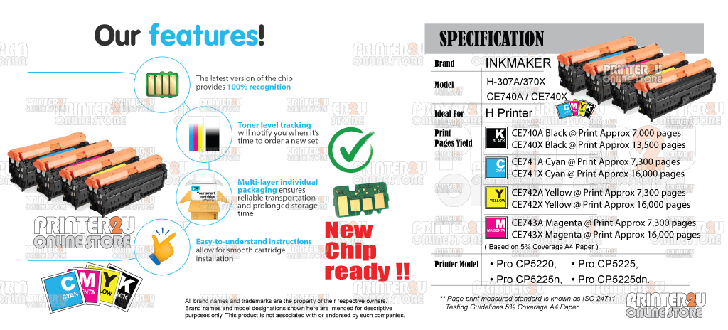 Compatible to H* 307A Color LaserJet Professional CP 5225 CP5225 ...