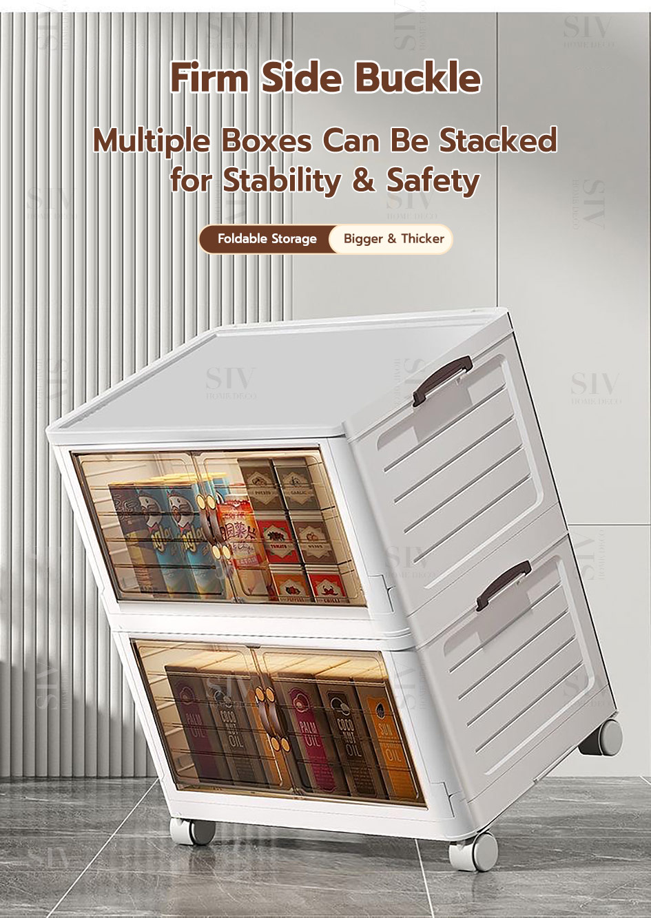 SIV 40-65cm(W) 2/3/4/5/6 Layers Foldable Storage Cabinet Double Doors ...