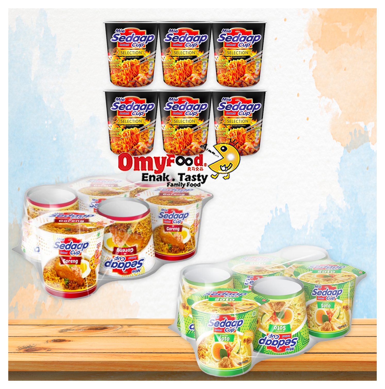 81g x 6cup Mie Sedaap Cup [Mi Goreng / Soto / Korean Spicy Chicken ...