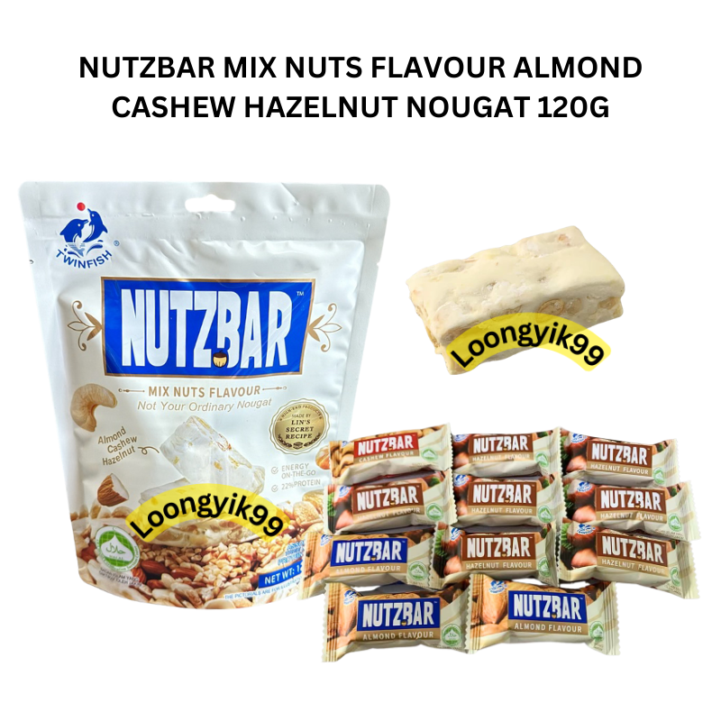 NUTZBAR MIX NUTS FLAVOUR ALMOND CASHEW HAZELNUT NOUGAT 120G HALAL | Shopee Malaysia