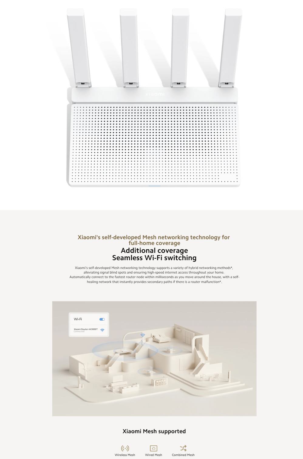 (Global)Xiaomi Router AX3000T Wifi 6 IPTV NFC Mesh 5Ghz Gigabit ...