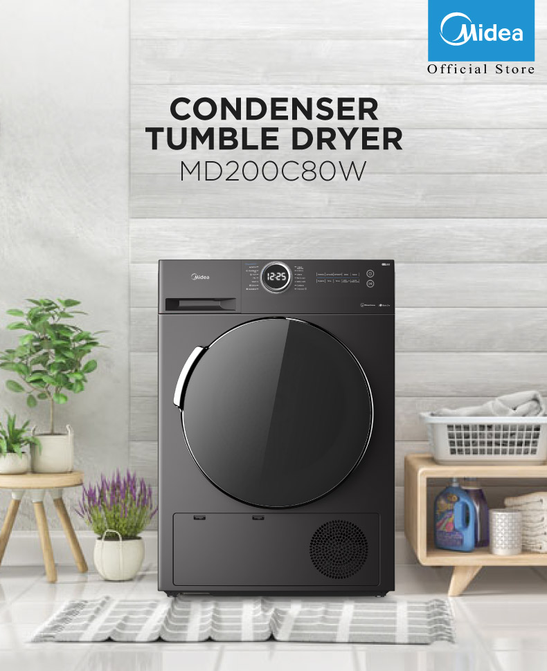 Midea MD200C80W 8KG Smart Control Condensing Dryer / Clothes Dryer ...
