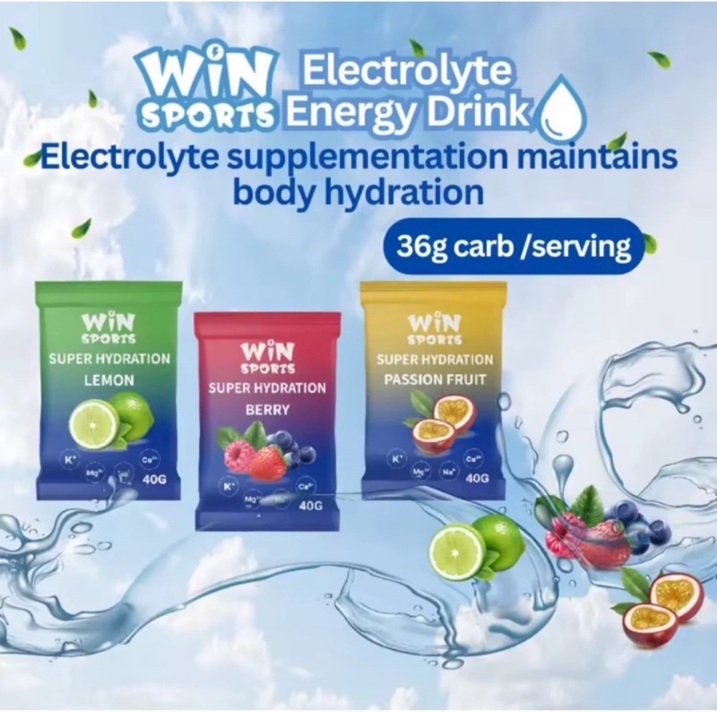WiNSPORTS Super Berry/Lime Hydration Electrolyte Energy Drink Powder ...