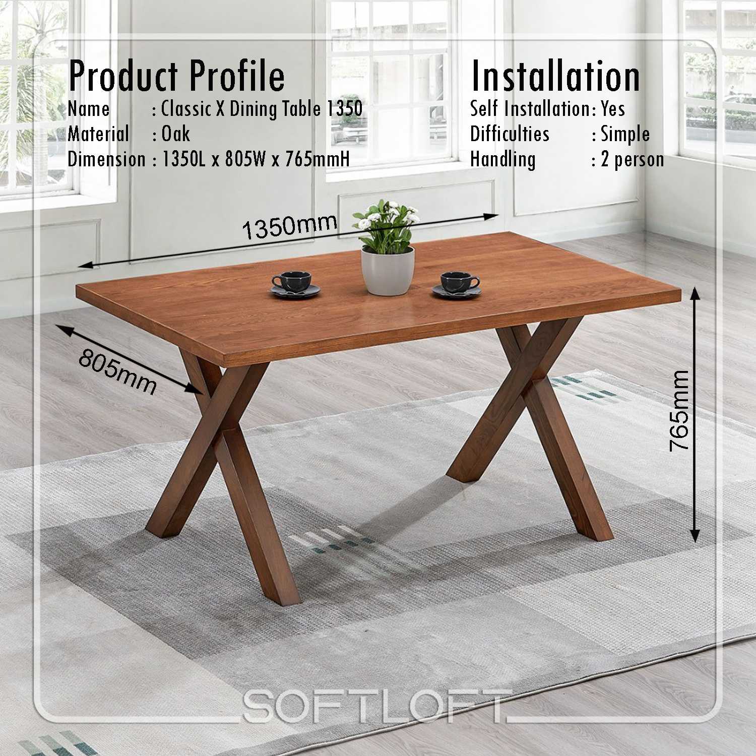 Classic X Walnut 100 % Solid Wood Rectangular Dining Wooden Desk 4 6 ...