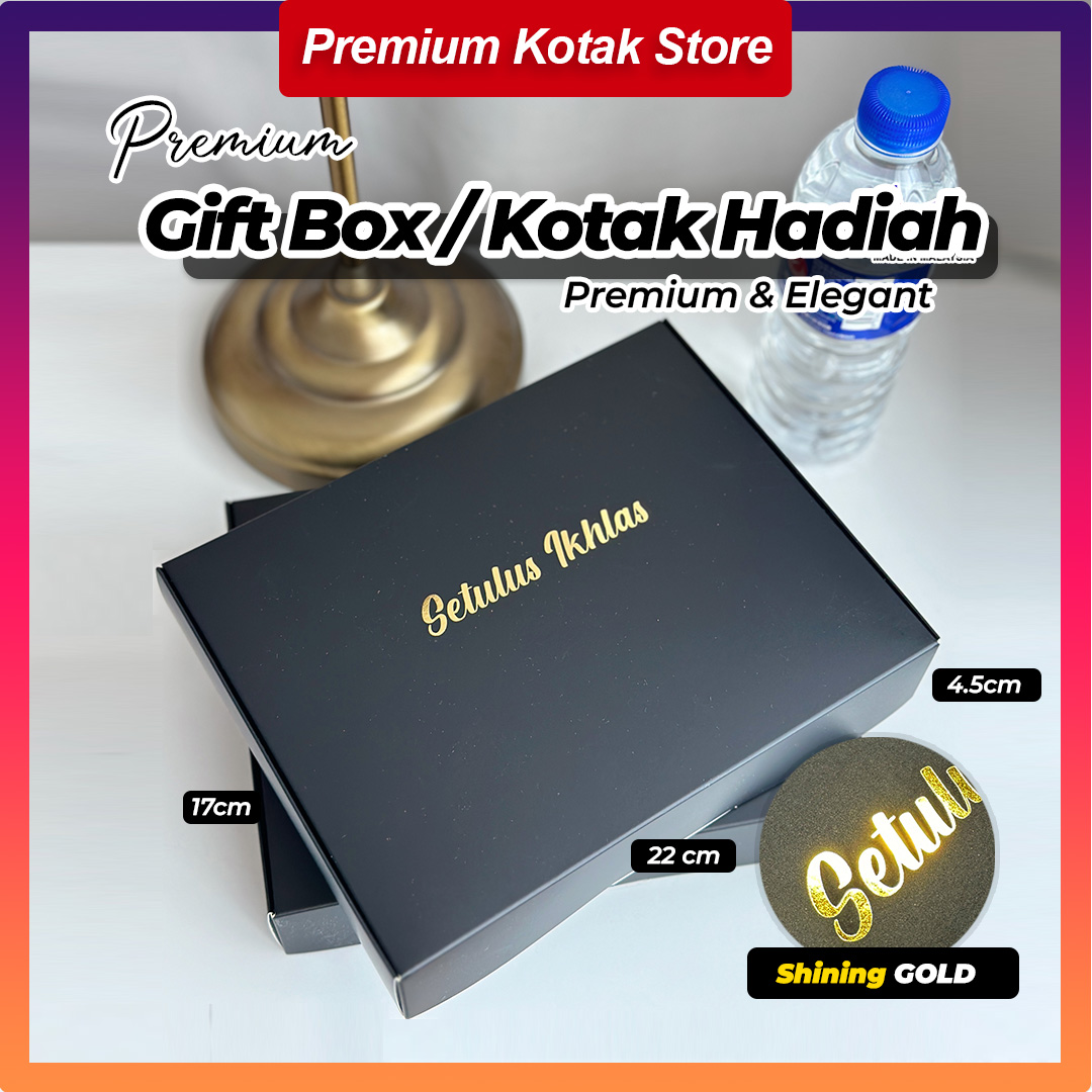 YJL Kotak Hadiah Hitam Premium Eksklusif Setulus Ikhlas Surprise Gift ...