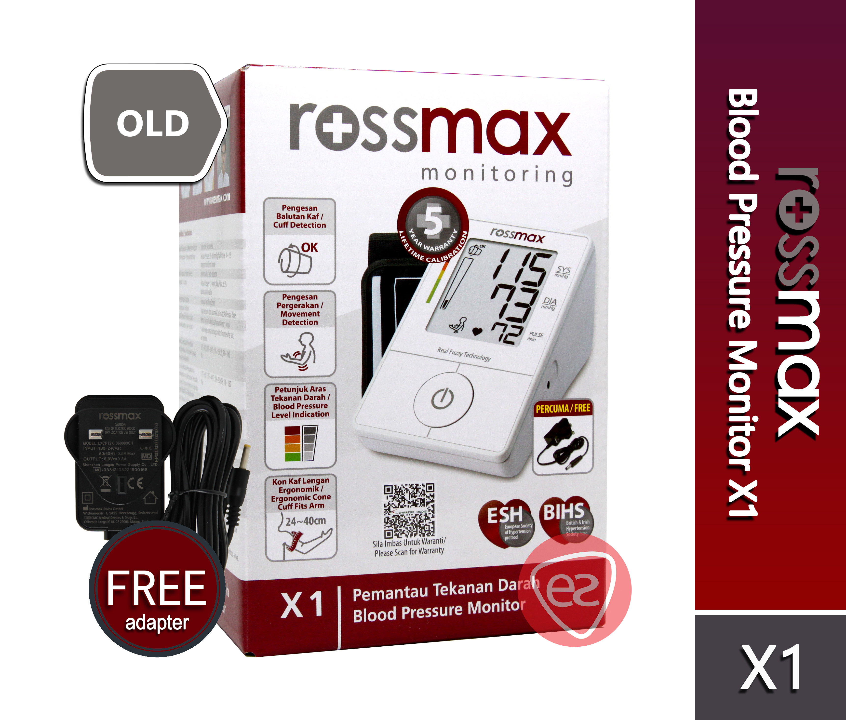 Rossmax Z1 Blood Pressure Monitor (5-Year Warranty) With Free USB Cable ...
