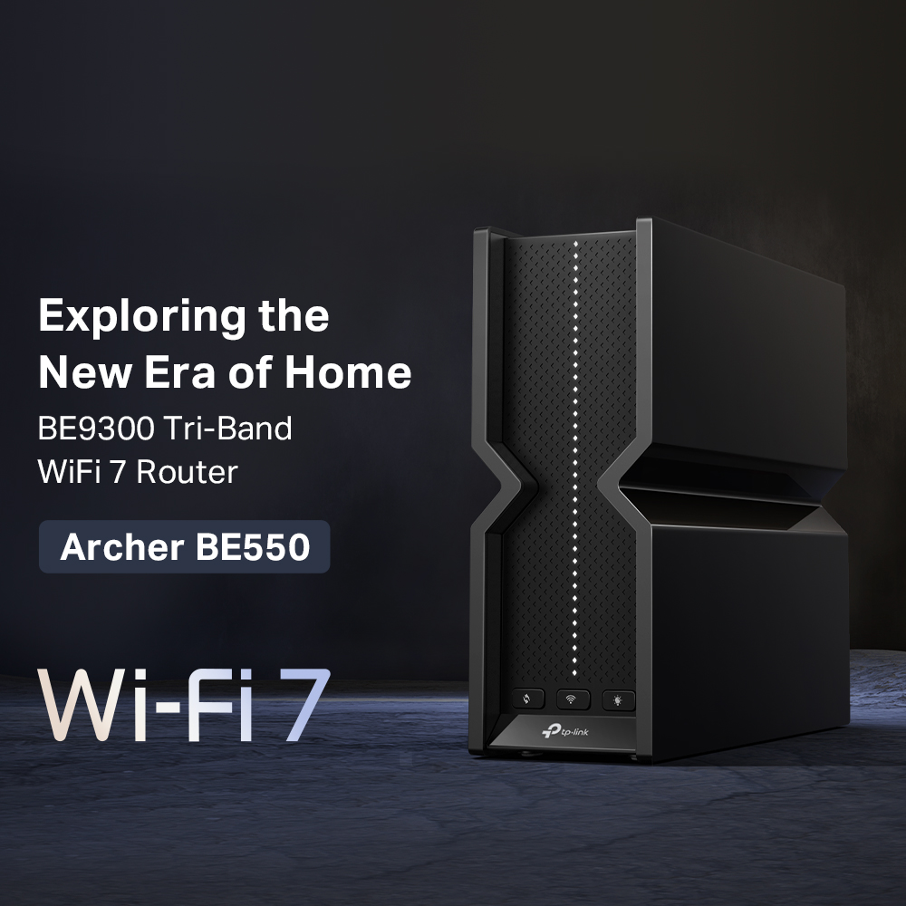 TP-Link Archer BE550 WiFi 7 BE9300 Tri-Band 5x 2.5G Ports Router with ...