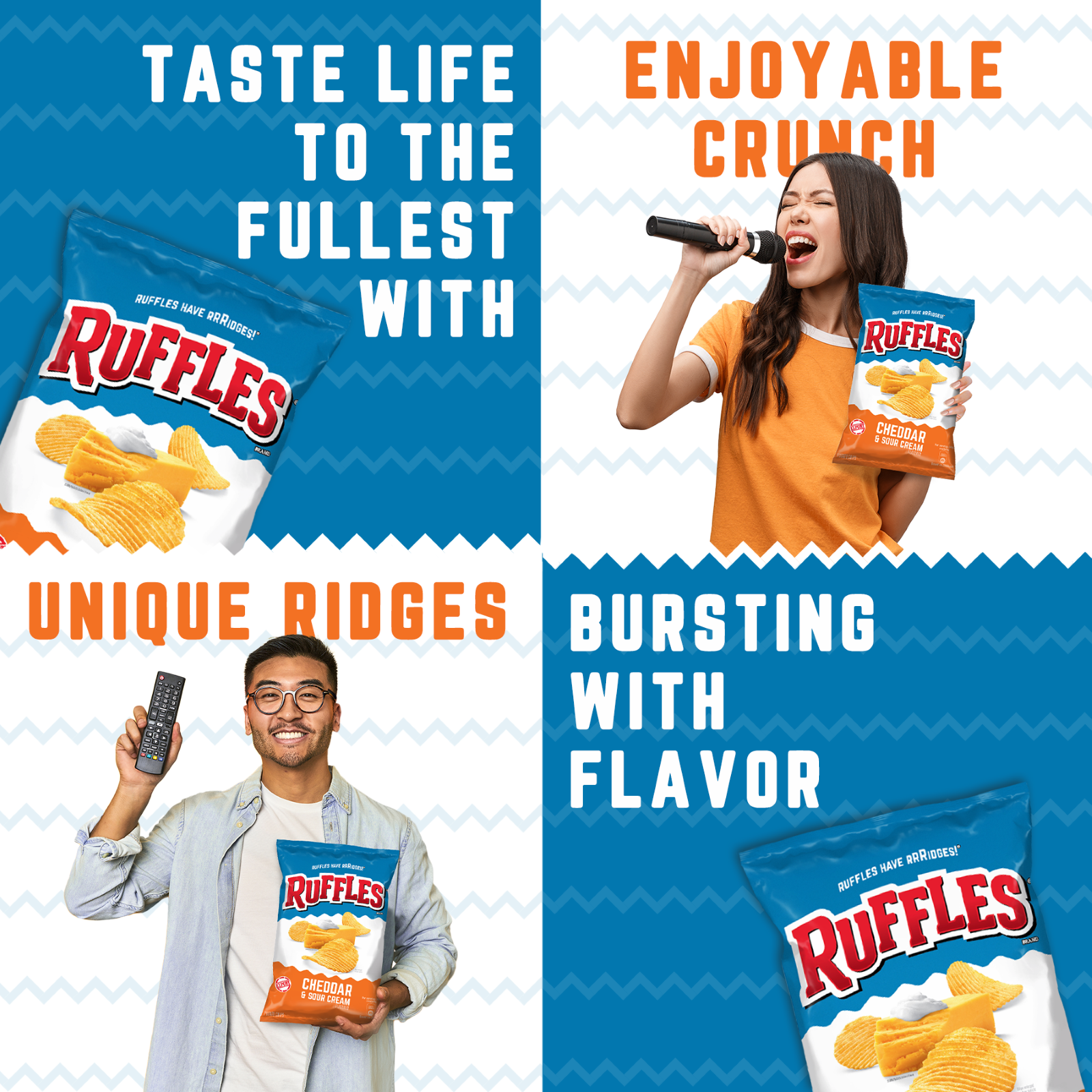 Ruffles Cheddar & Sour Cream 170g / Ruffles Kerepek Kentang Perisa ...