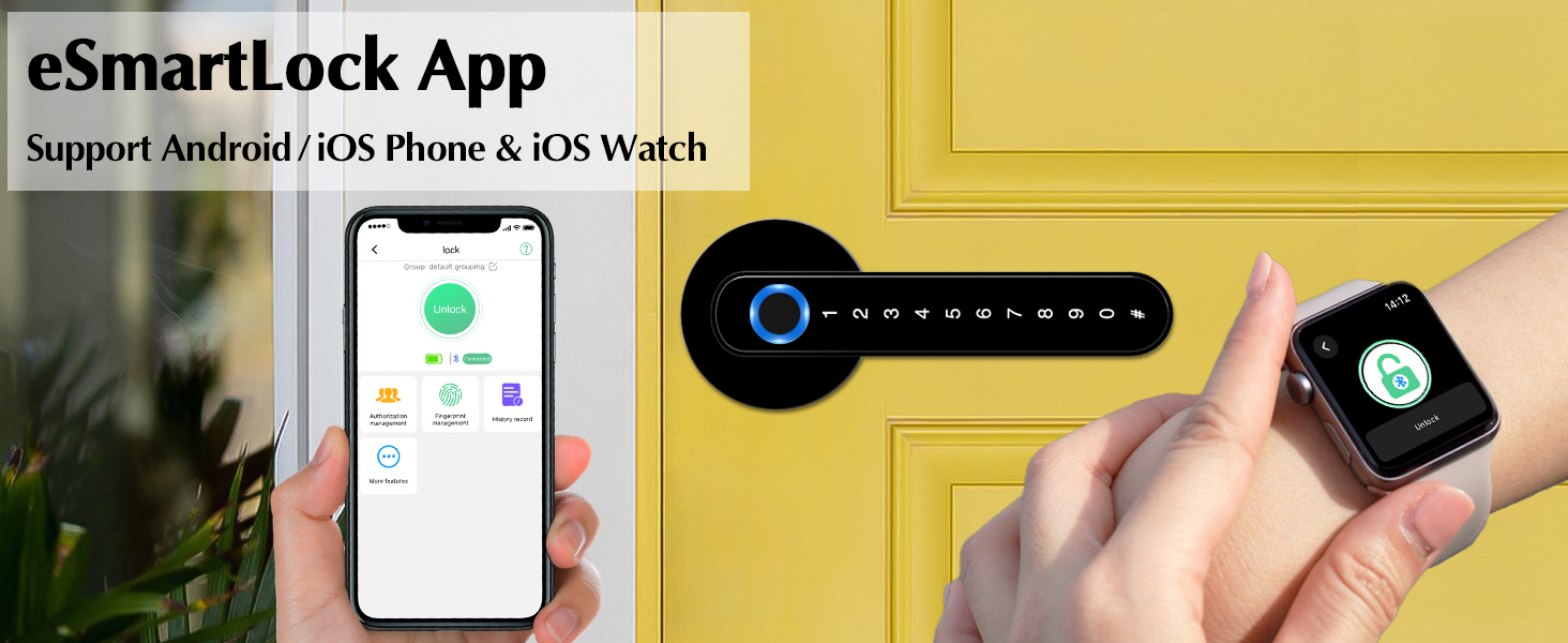 Smart Door Lock Fingerprint Door Knob Keyless Handle Door Lock ...
