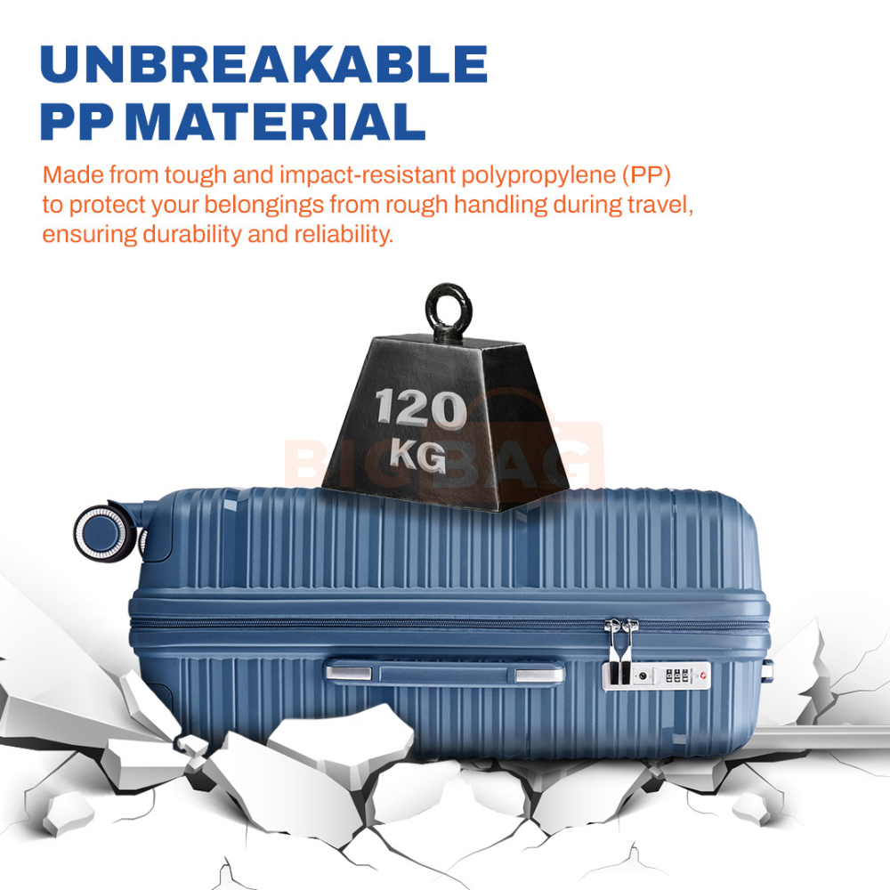 BIG BAG Sprinter Luggage 3 in 1 (20" + 24" + 28") (PP) Unbreakable ...