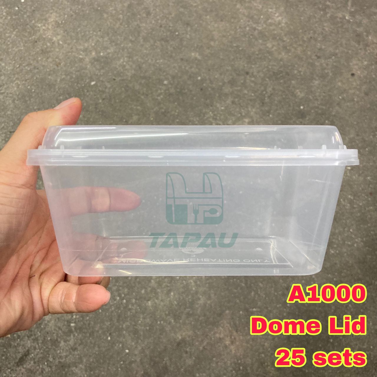 TAPAU - CHUNBE " DOME LID " A1000 (25 Sets) 1000 Rectangular Microwave ...