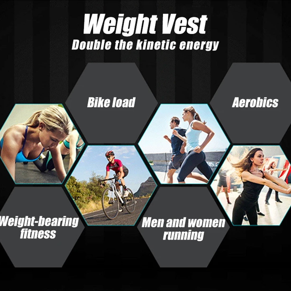 5KG, 10KG,15KG Fitness Weighted Vest, ﻿Adjustable Weighted Jacket ...