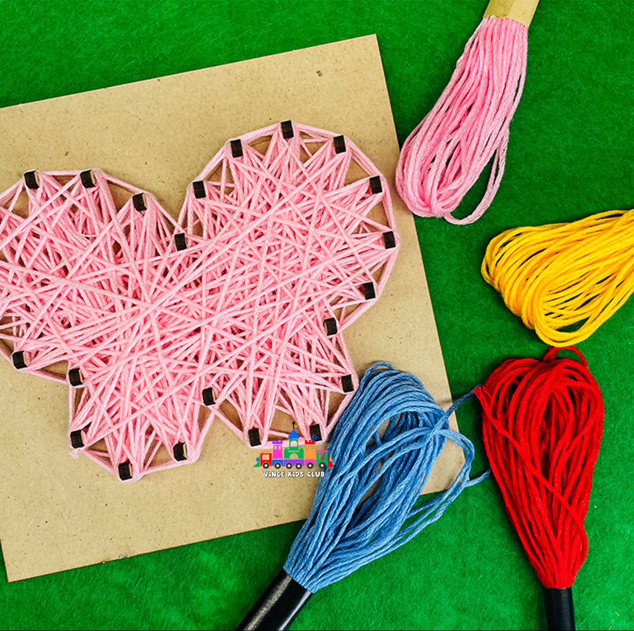 DIY Wooden Base String Art Kid DIY Activity Fun Project 绣线编织造型摆件 ...
