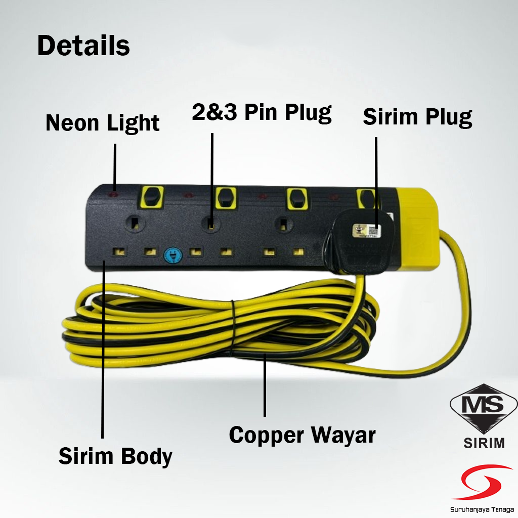 Sirim Extension Socket Power Socket Heavy Light Duty Extension Plug ...