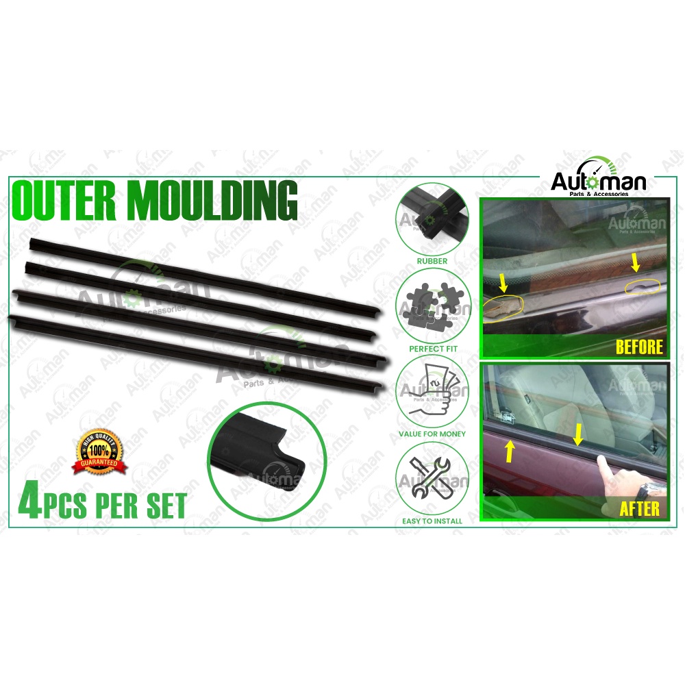 Perodua Kembara Door Glass Outer Moulding Getah Luar Cermin Hitam ...