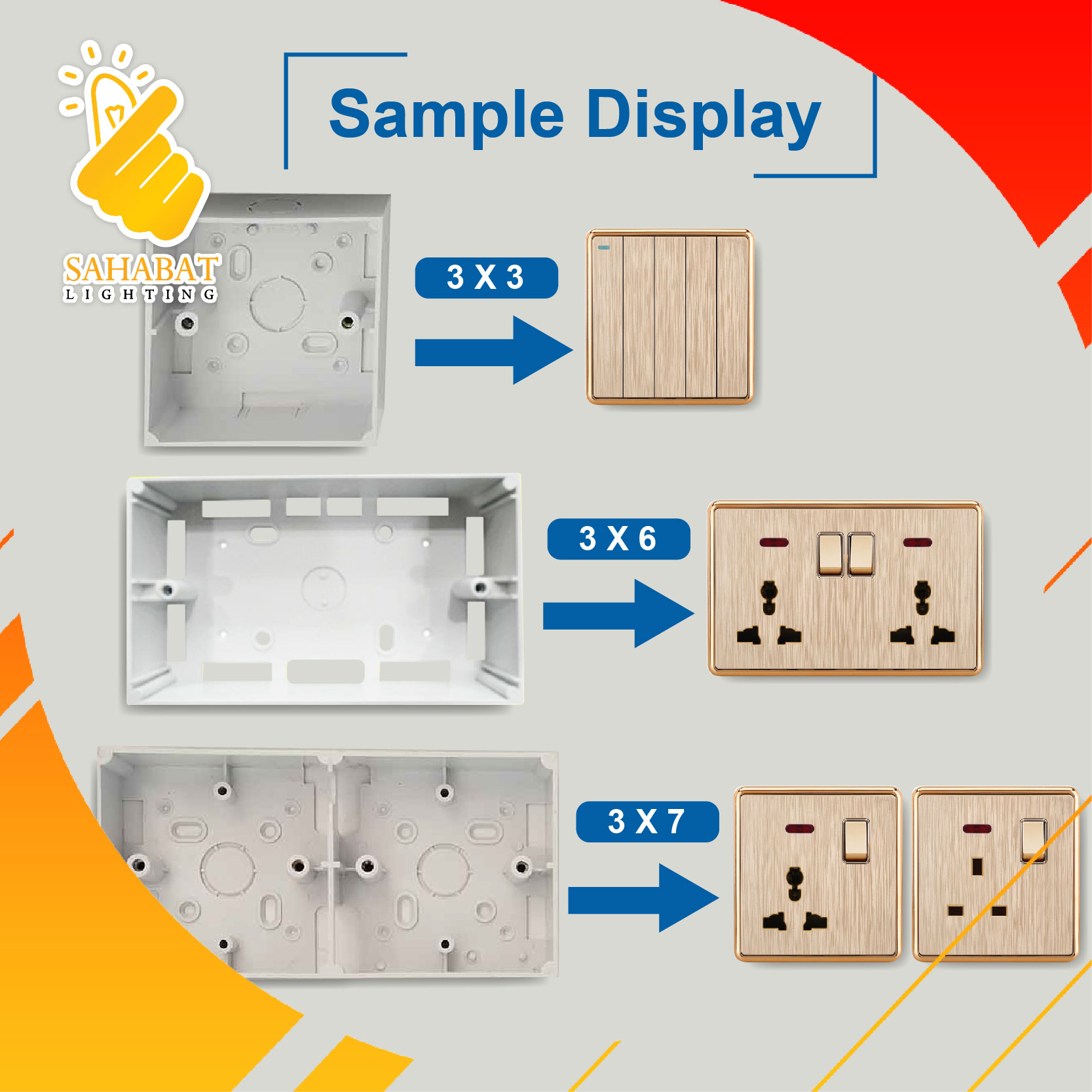 PVC Nut Box Base | Switch Socket Base | Conceal | Surface Type | 3x3 ...