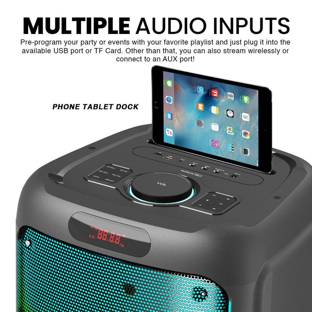 SonicGear Audiox Pro 1200 HD Portable Bluetooth 5.3 Speaker Outdoor Event with 2 Wireless Mic ...