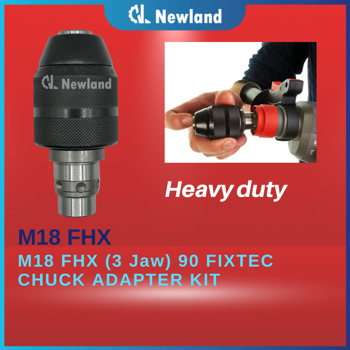 Milwaukee M18 FHX (3 Jaw) 90 Fixtec Chuck Adapter Kit / M18 FHX (SDS ...