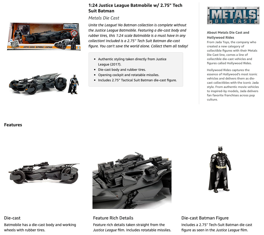 Jada Batman Toys DC Comics 98261 The Dark Knight | 99232 Justice League ...