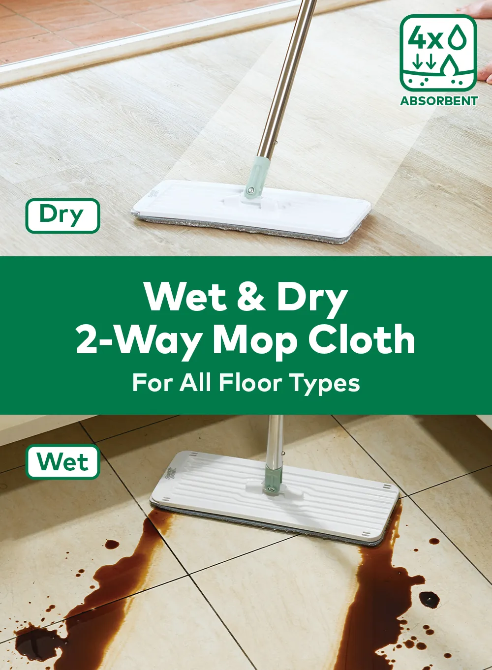 3M Scotch Brite Hands-Free Flat Mop With Bucket / Mop Lantai Self ...