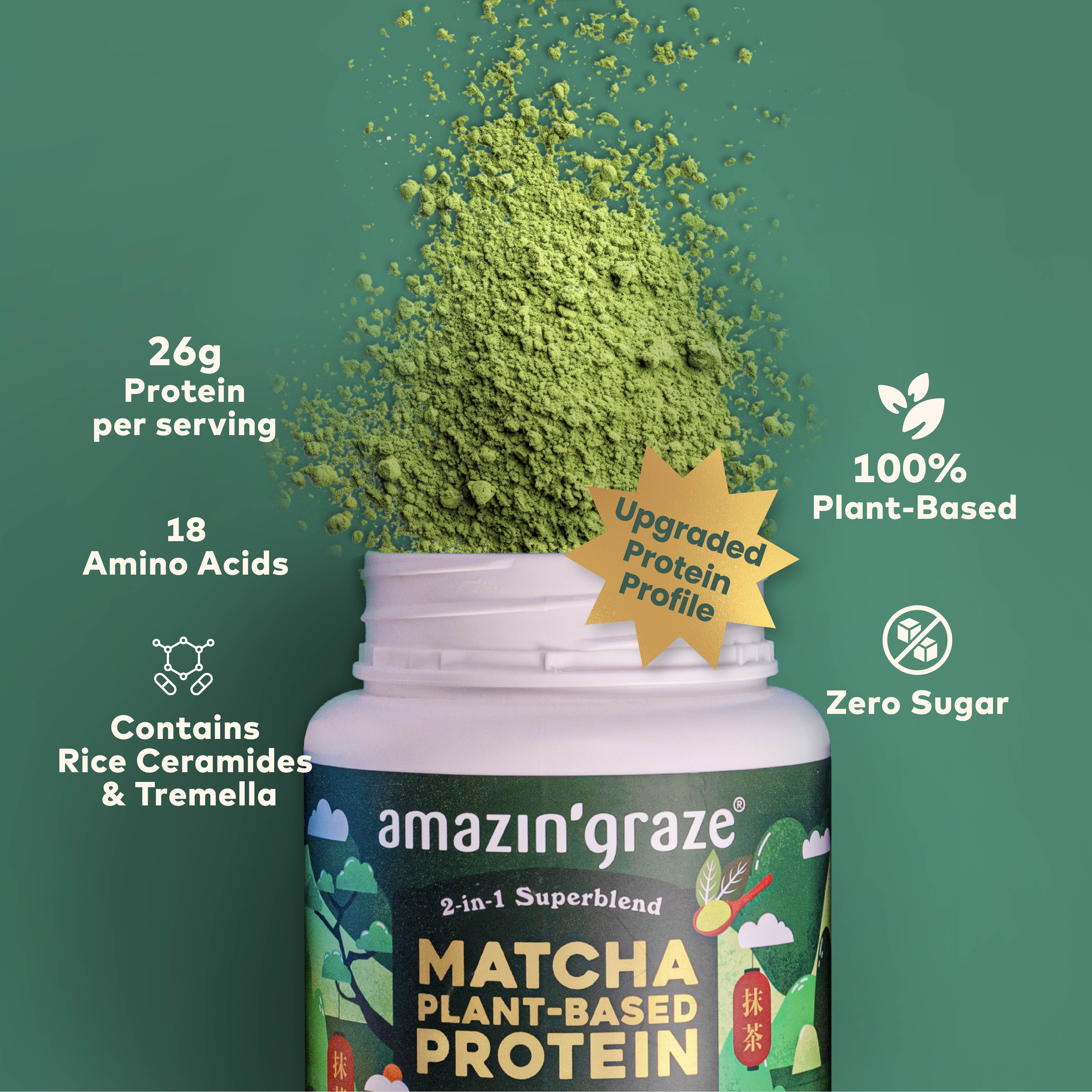 Amazin' Graze Plant-Based Matcha Protein Blend (700g) | Shopee Malaysia